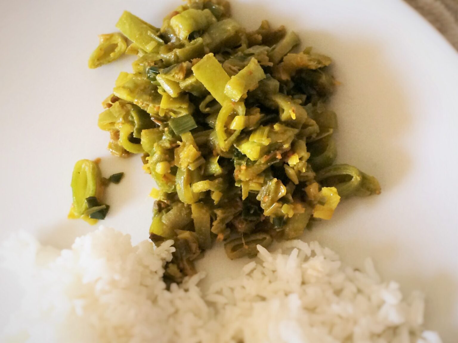 Spicy runner beans with Leeks | CookTogether